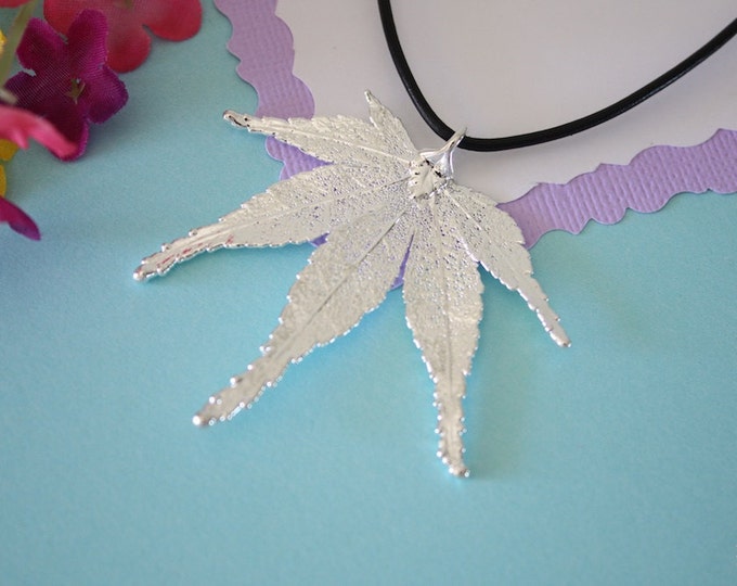 Real Japanese Maple Leaf, Real Silver Leaf, Real Maple Leaf Necklace ...
