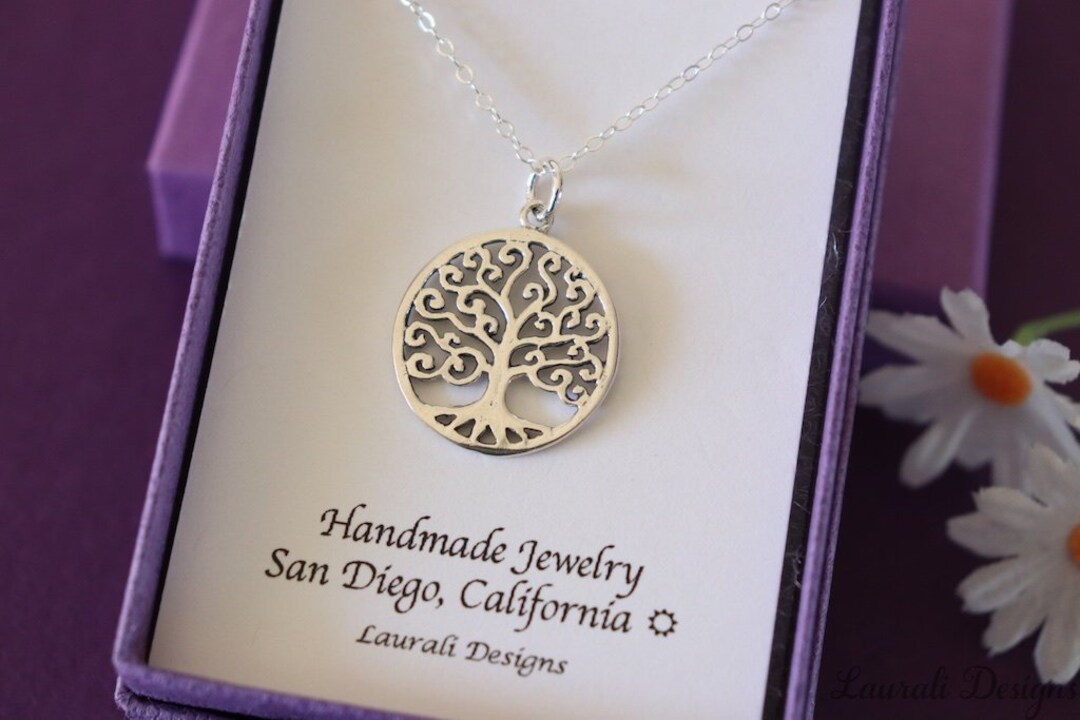 Tree of Life Charm Necklace, Family Tree, Friendship Gift, Sterling ...