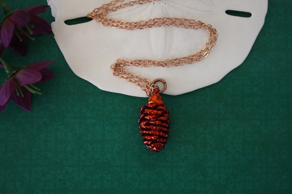 Copper Pinecone Necklace Copper Real Pinecones Copper Pine - Etsy