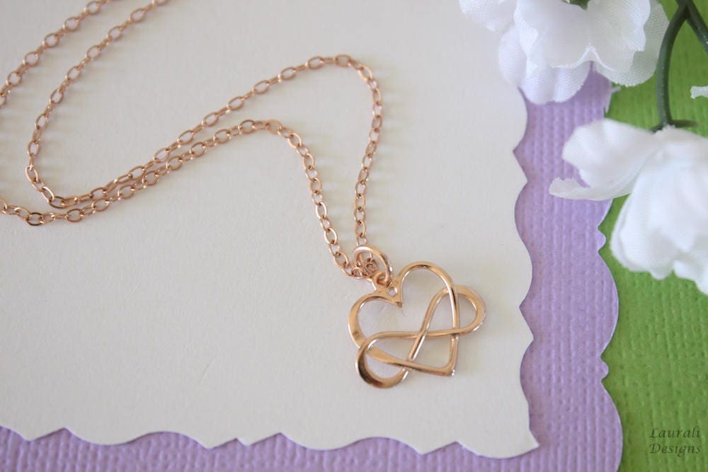 Best Friend Rose Gold Infinity Necklace BFF Infinite | Etsy