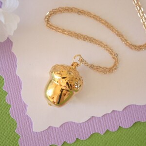 Gold Acorn Necklace, Gold, Real Acorn, Small Gold Acorn, Acorns ...