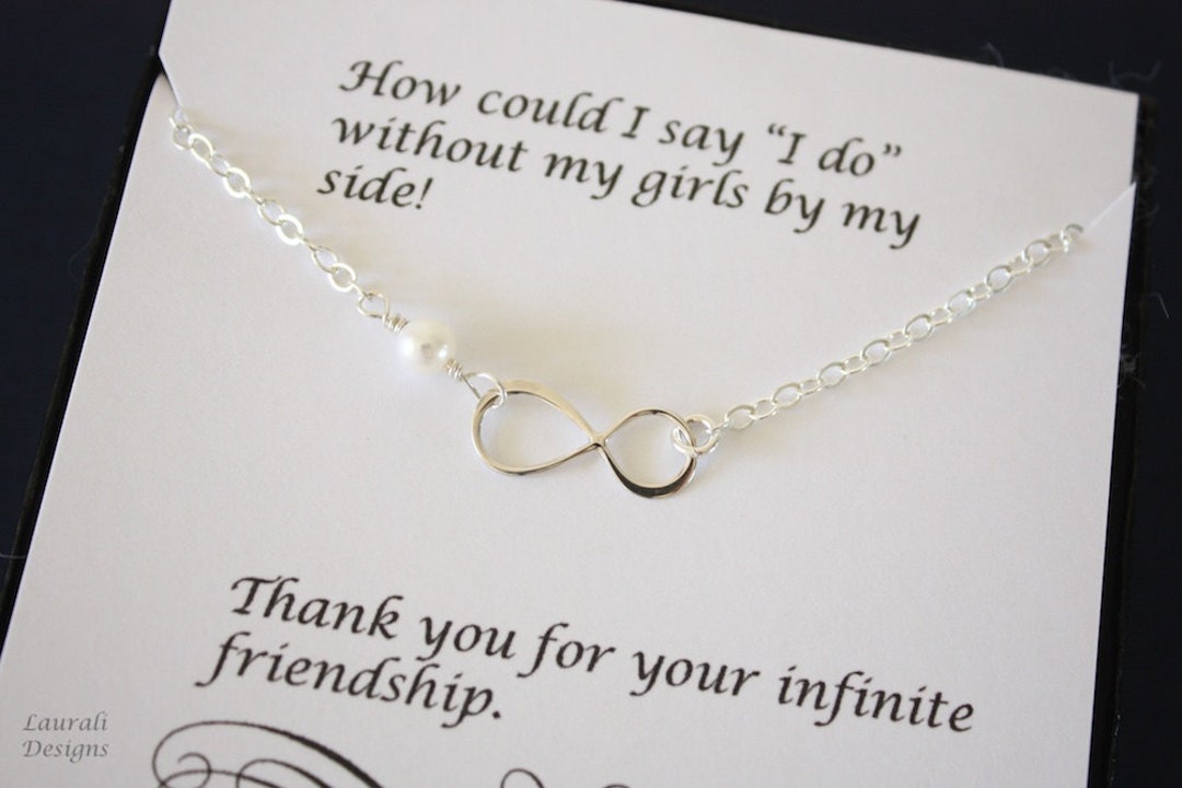 Bridesmaid Infinity Necklace Gift, Infinity Jewelry, Best Friend Gift ...