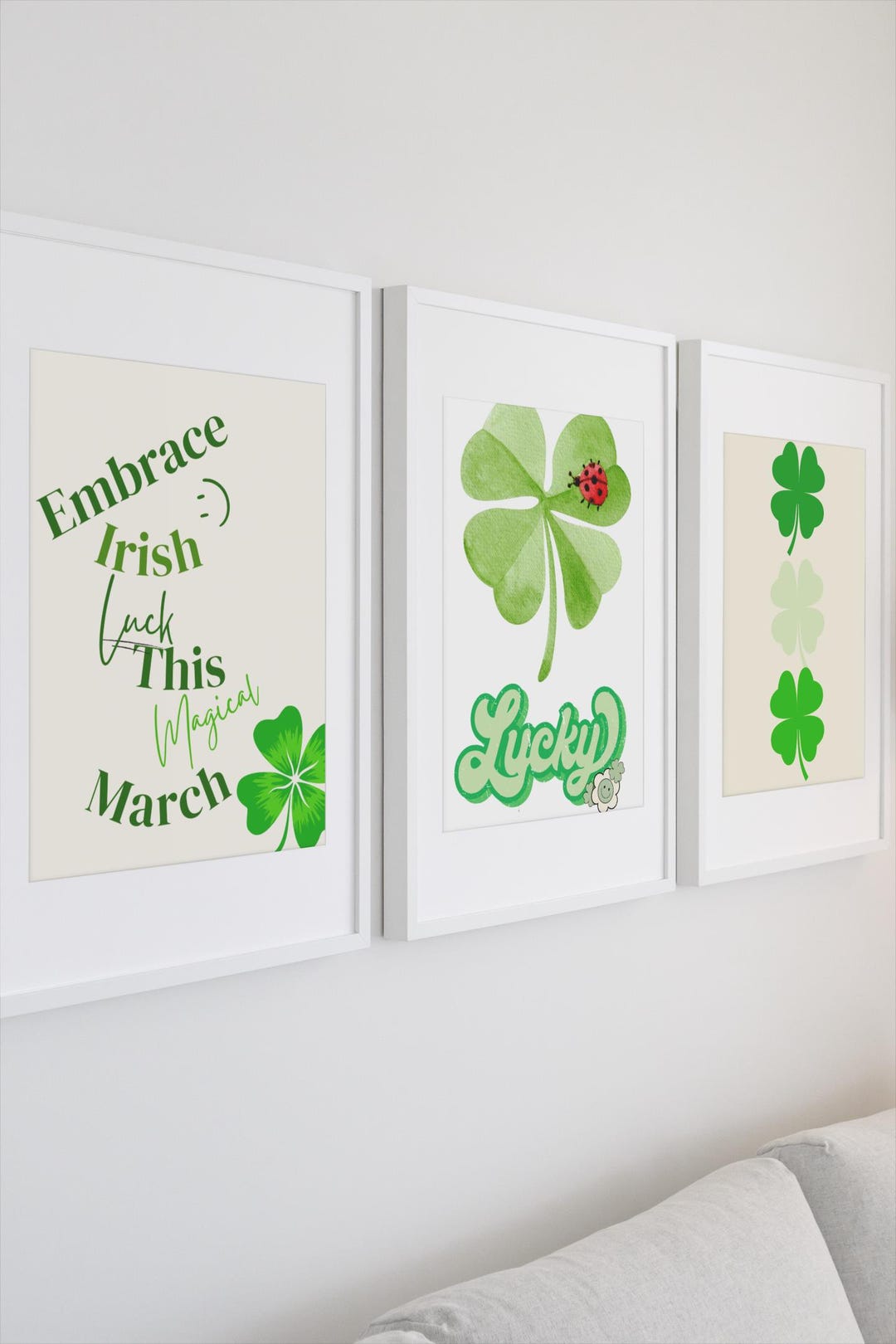 Set of 3 22 X 34 Printable St. Patrick's Day Poster Embrace Irish Luck ...