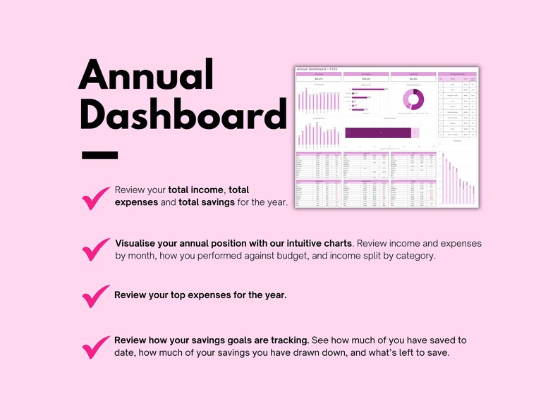 Pink Excel Budget Spreadsheet Template, Microsoft Excel Finance Planner ...