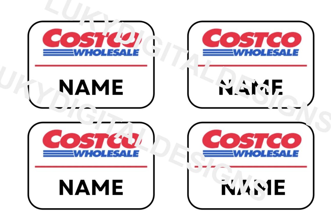 Costco Party Name Tags - Instant Download *canva Template* - Etsy