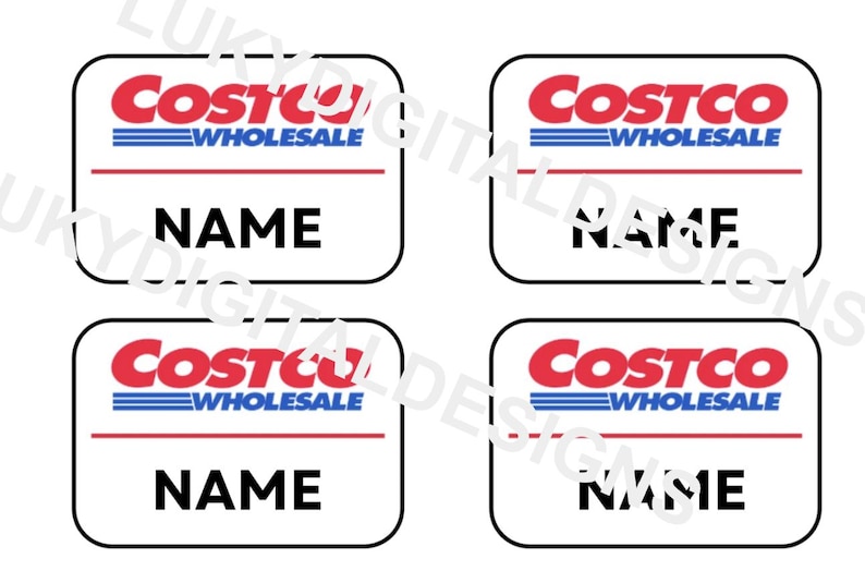 Costco Party Name Tags - Instant Download *canva Template* - Etsy