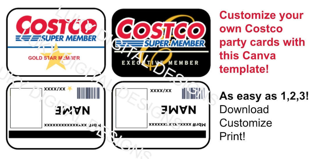 Costco Party Cards - Customizable Instant Download - Etsy