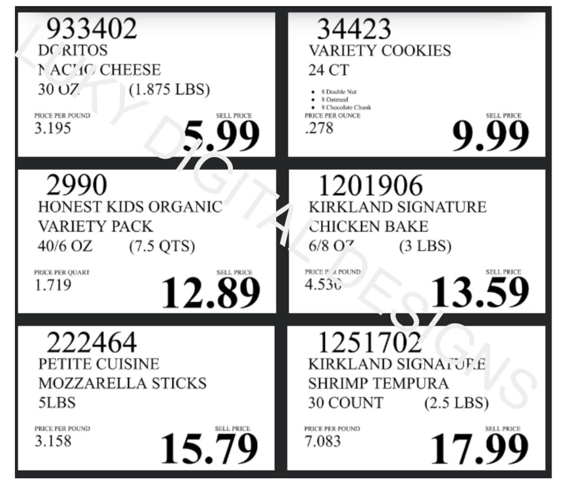Costco Item Signs + Customizable Sign Canva Template - Etsy