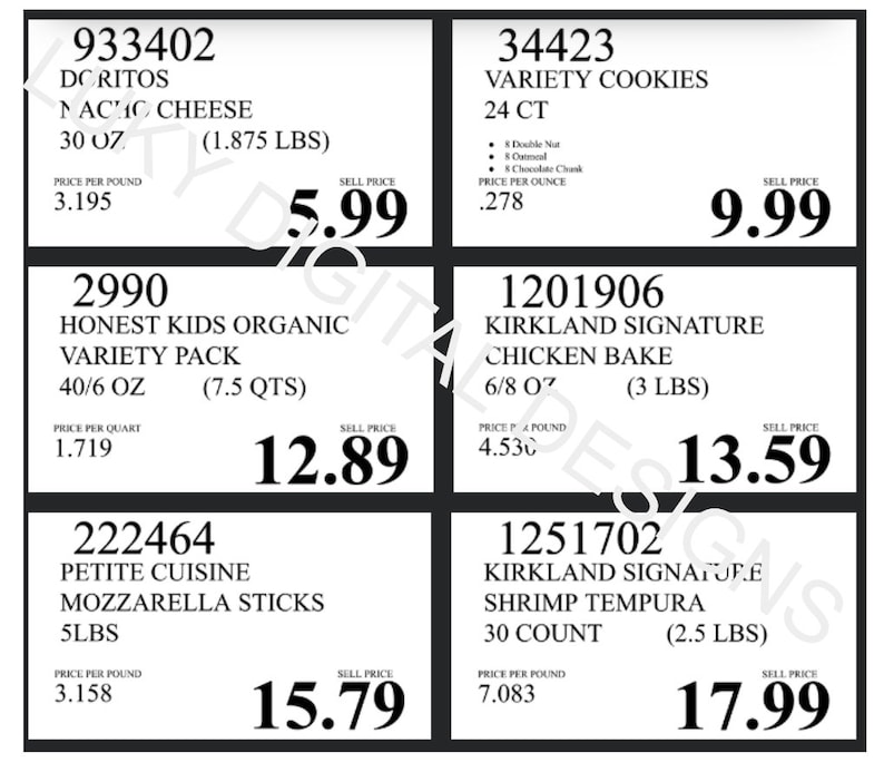 Costco Item Signs + Customizable Sign Canva Template - Etsy