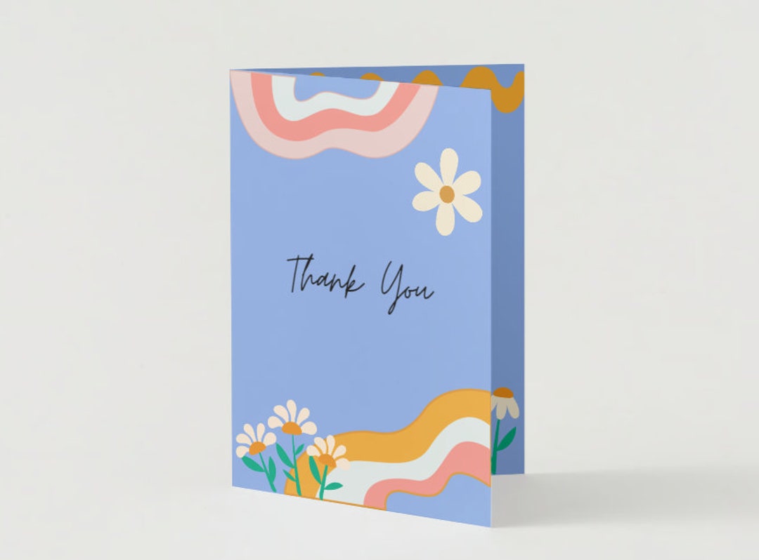 Groovy Thank You Card - Etsy