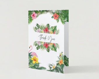 Tropical, Botanical, Cute Thank You Card! - Etsy