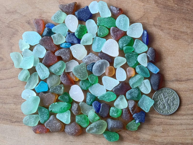 50 Grams Small Colorful Sea Glass, Genuine Sea Glass From Greece, Surf ...