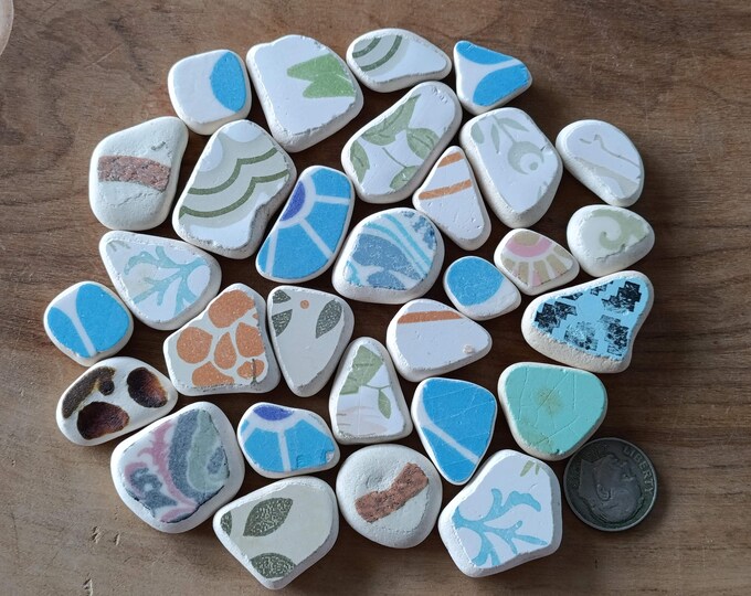 Vintage Beach Pottery, Beach Pottery, Genuine Sea Glass From Greece ...