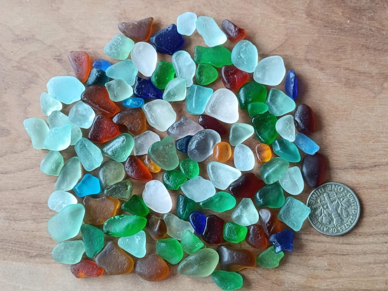 50 Grams Small Colorful Sea Glass, Genuine Sea Glass From Greece, Surf ...