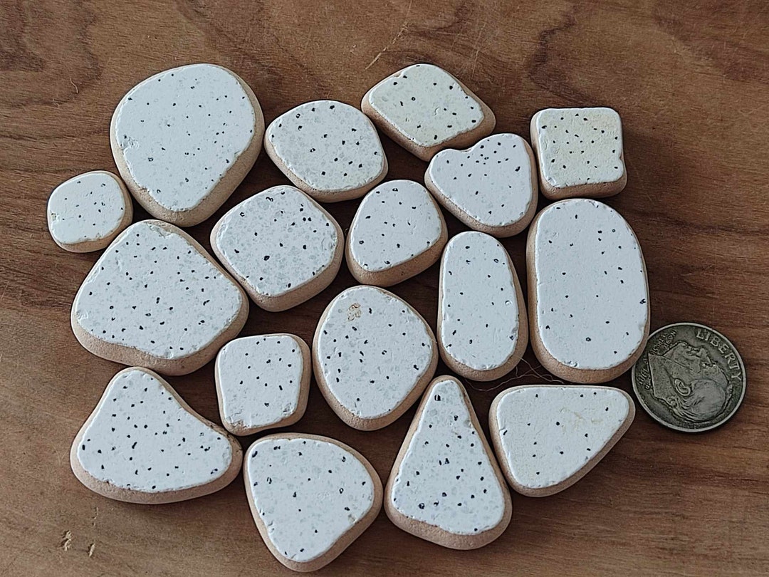 Terracotta Beach Pottery With Dots, Genuine Sea Glass From Greece - Etsy