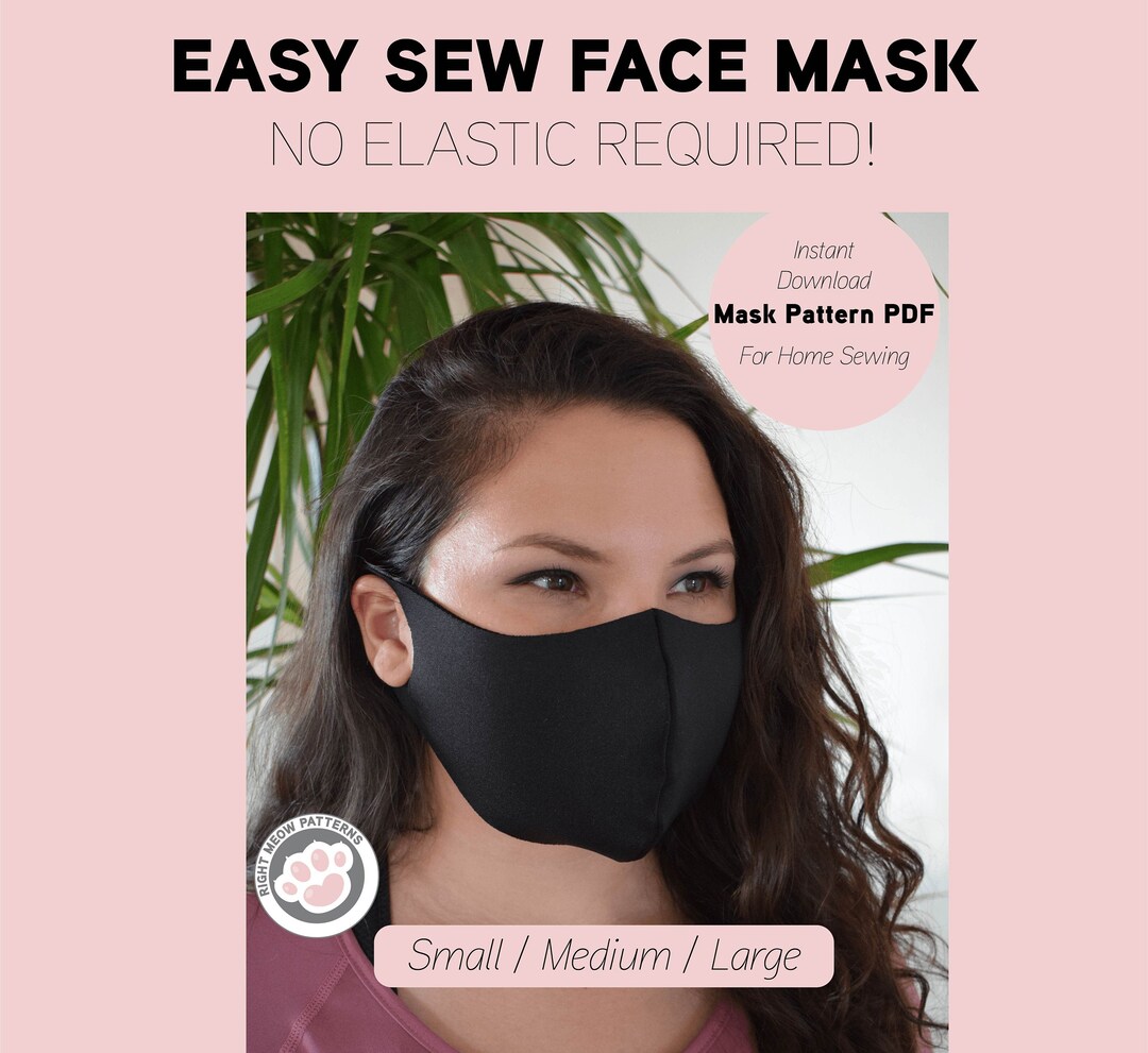 Sleek Mask - No Elastic Needed - Instant Download - PDF Sewing Pattern ...