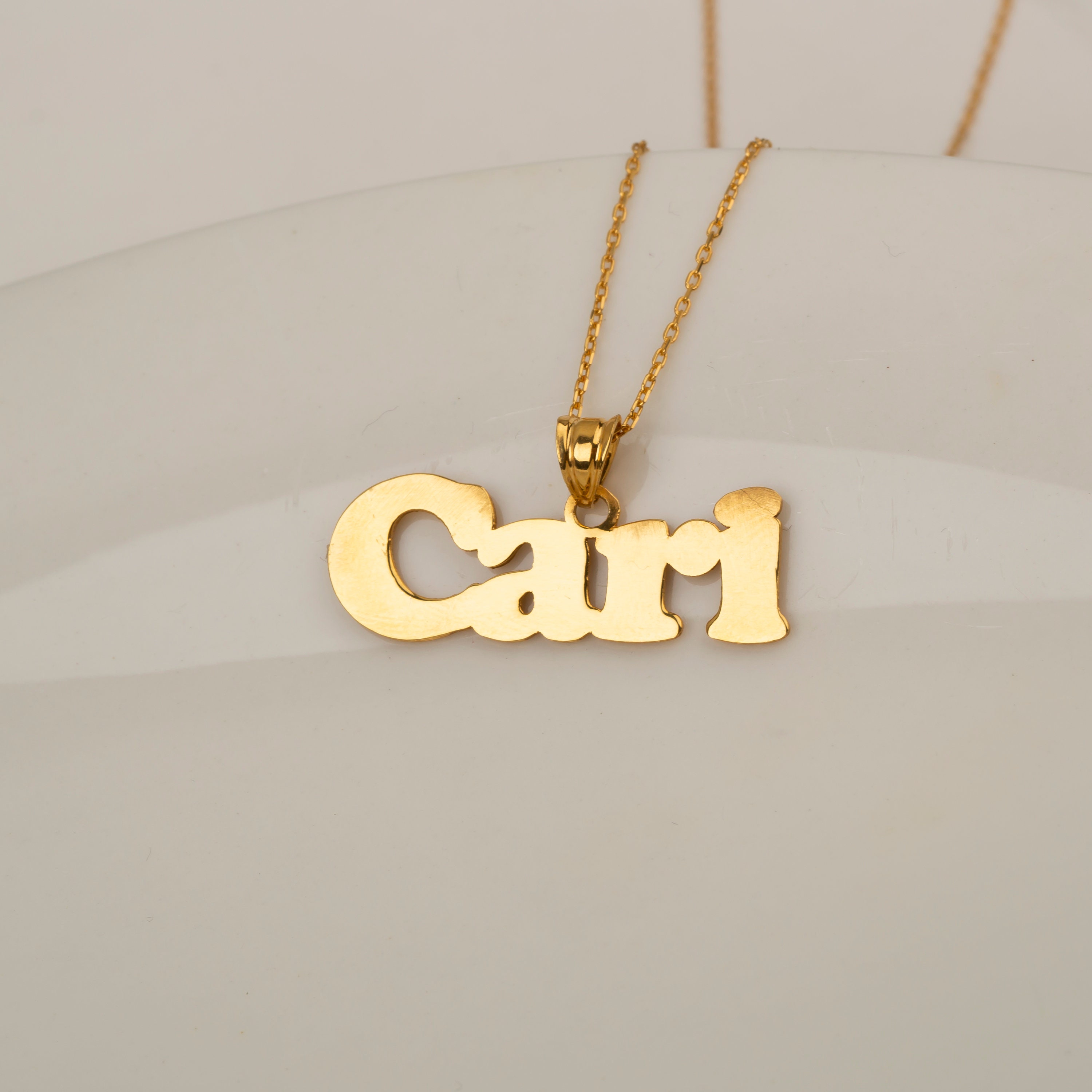 Customized Name Necklace / Custom Dainty Nameplate Necklace / Gold Name ...