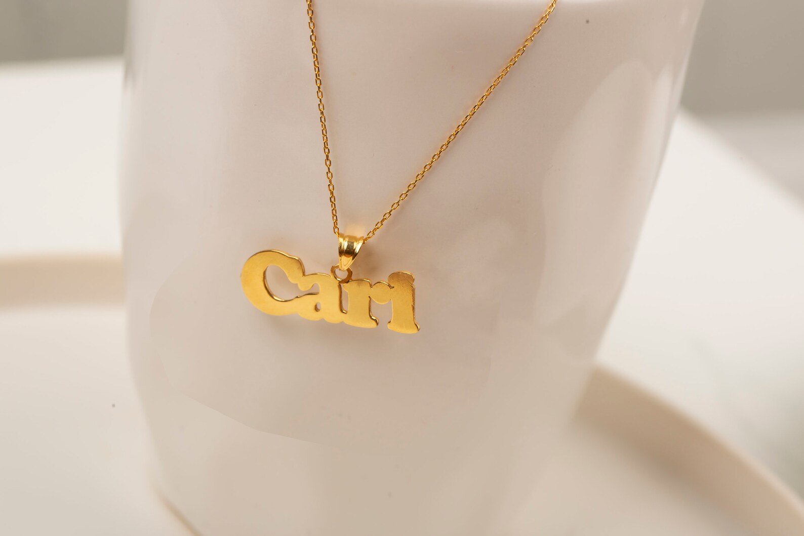 Customized Name Necklace / Custom Dainty Nameplate Necklace / Gold Name ...