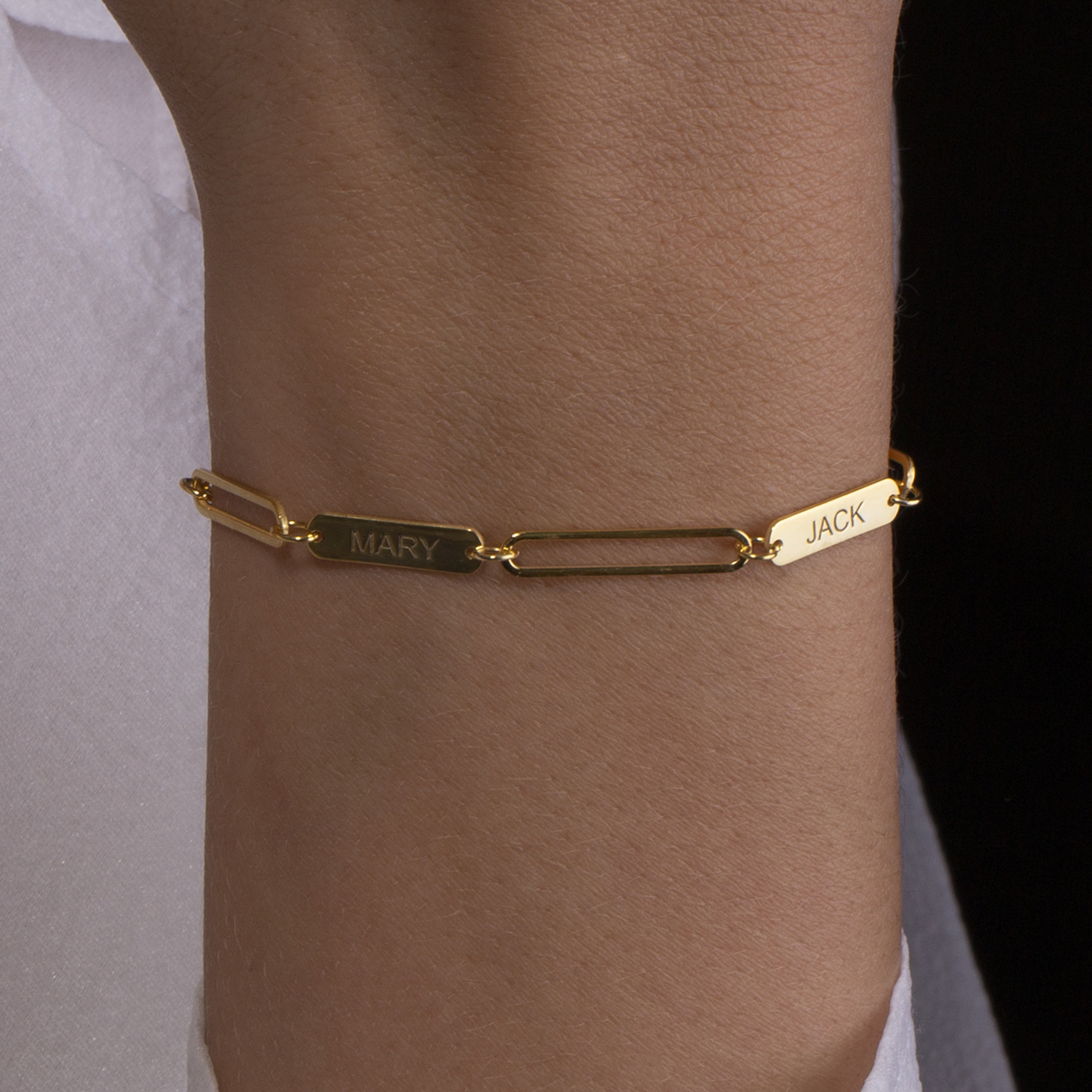 Custom Name Bar Paperclip Chain Bracelet / Personalized Name Bracelet ...