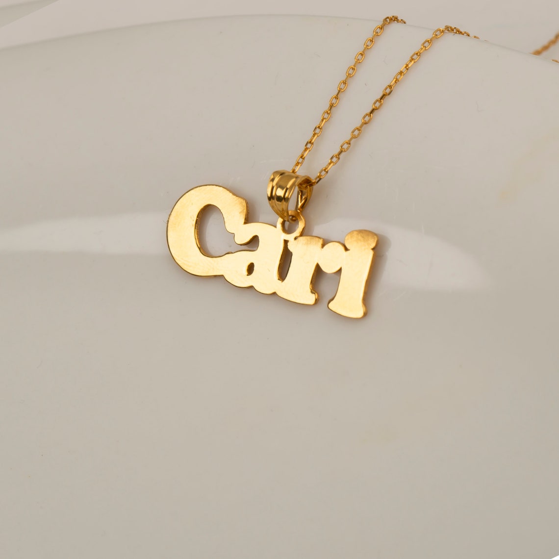 Customized Name Necklace / Custom Dainty Nameplate Necklace / Gold Name ...