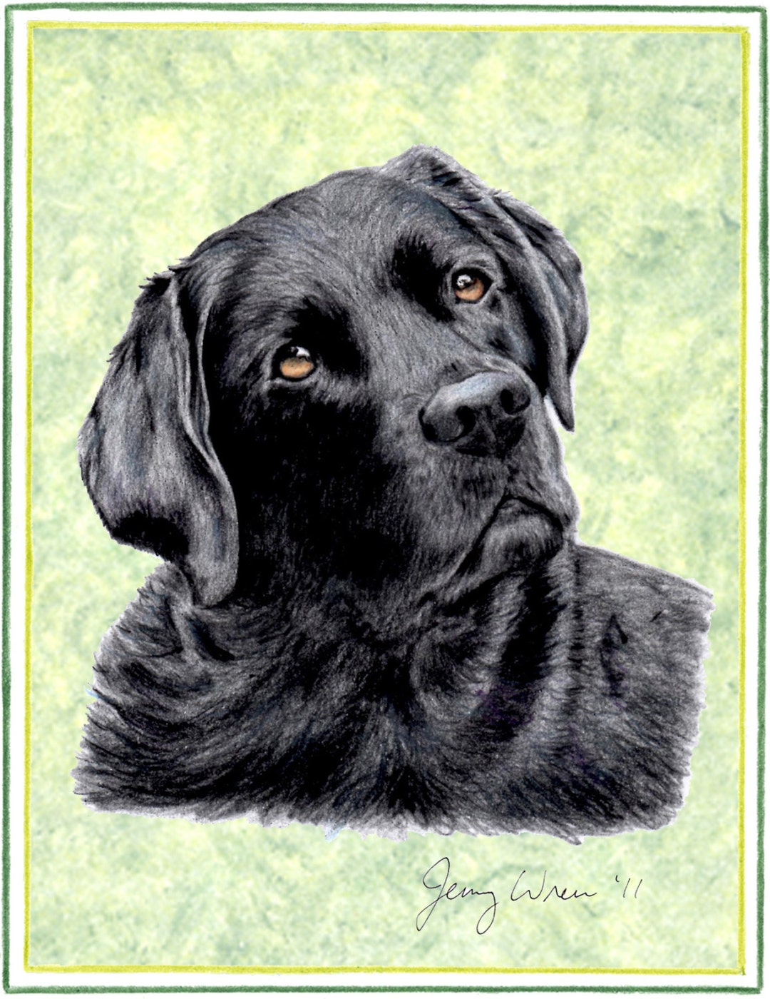 Black Labrador Retriever Note Card - Etsy
