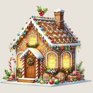 Gingerbread House Clipart Set of 10 Clipart PNG Christmas Cookie ...