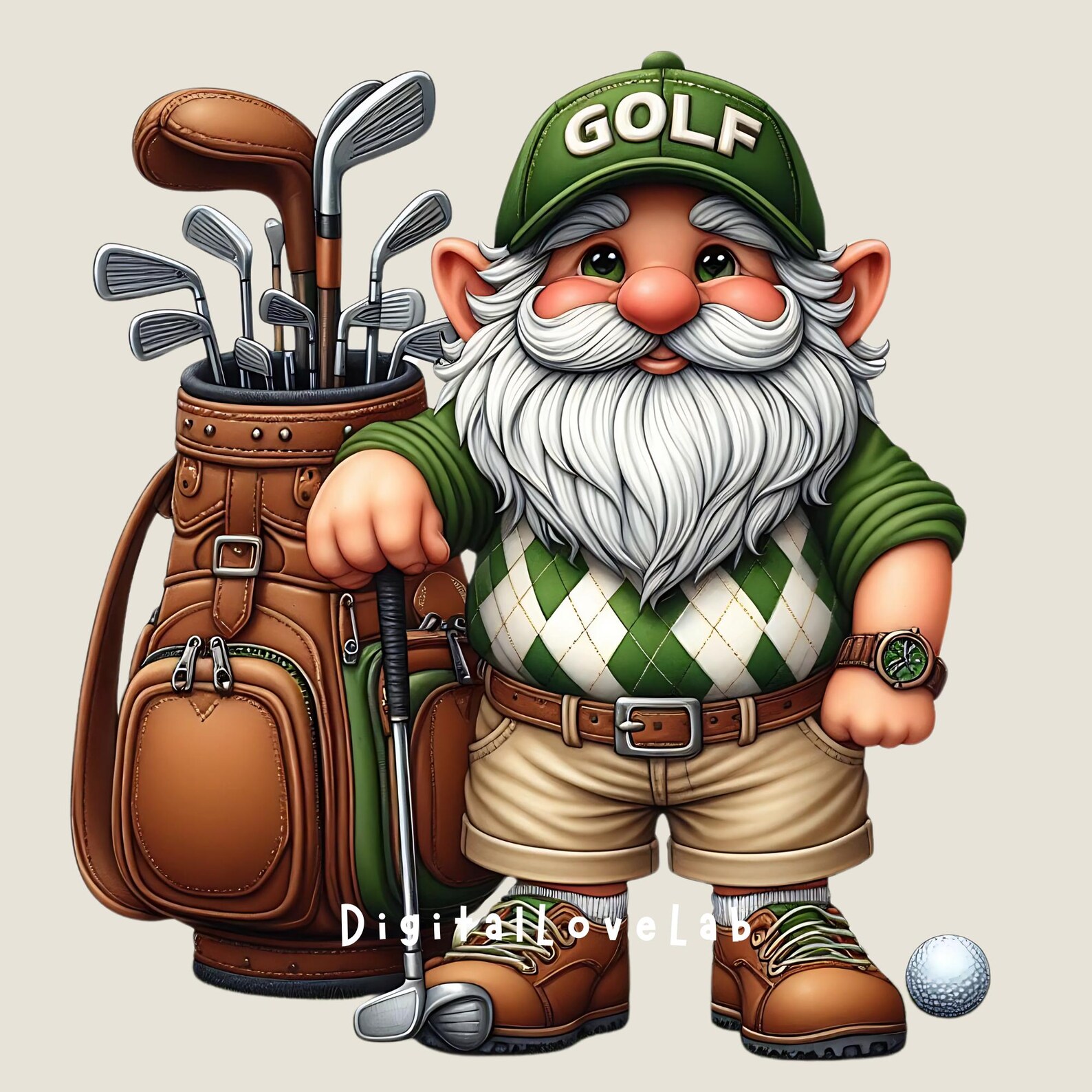 Golfing Gnomes Clipart, Golf Gnomes Cliipart, Gnome PNG, Kids Gnome Art ...