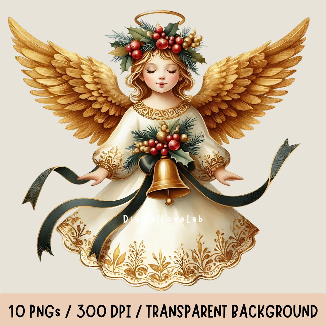 Christmas Angel Clipart - 1O High Quality Pngs, Memory Book, Junk ...