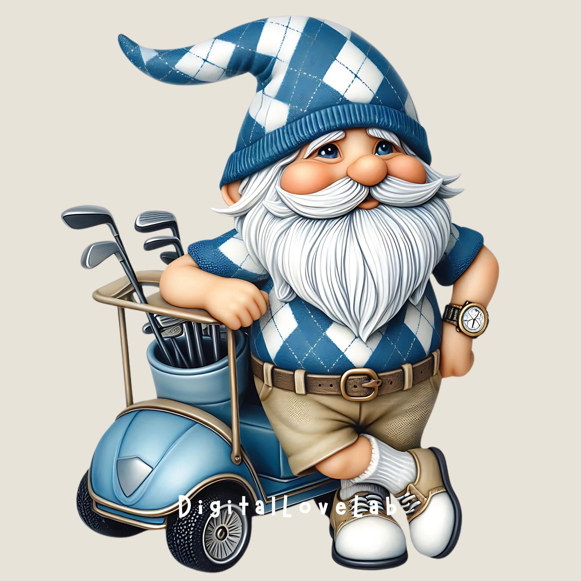 Golfing Gnomes Clipart, Golf Gnomes Cliipart, Gnome PNG, Kids Gnome Art ...