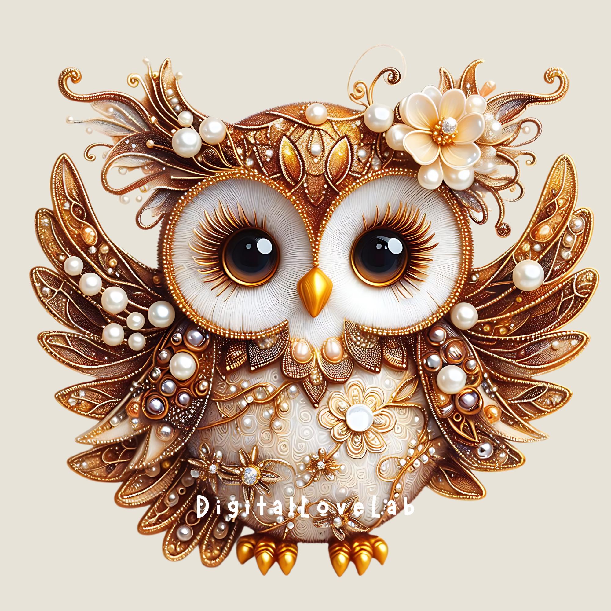 Whimsical Owl Clipart PNG Set of 10 Clipart PNG Animal Png Colorful Owl ...