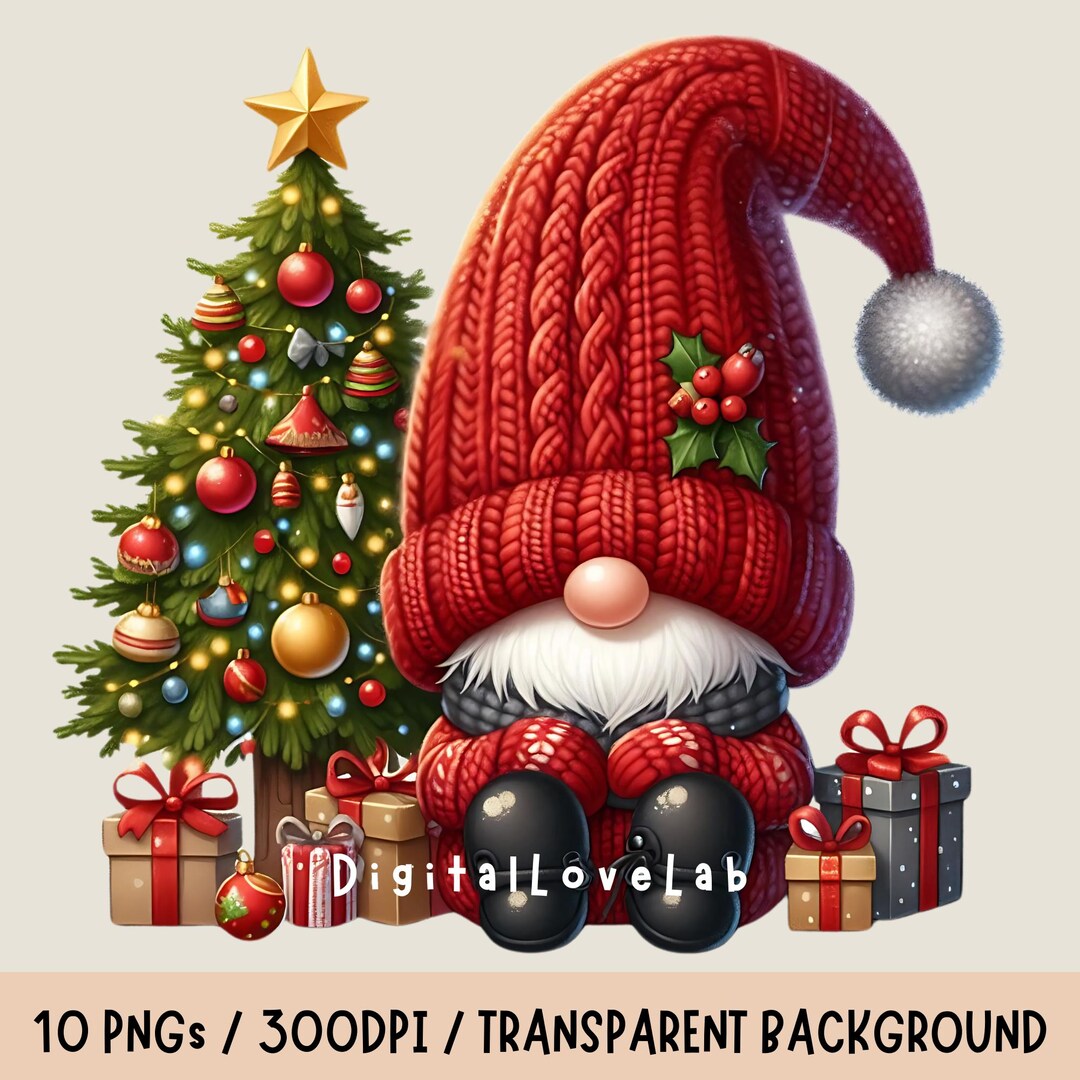 Christmas Gnomes PNG Clipart Set of 10, Christmas Gnome PNG, Christmas ...