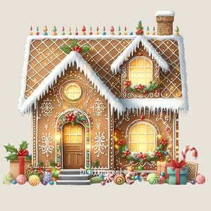 Gingerbread House Clipart Set of 10 Clipart PNG Christmas Cookie ...