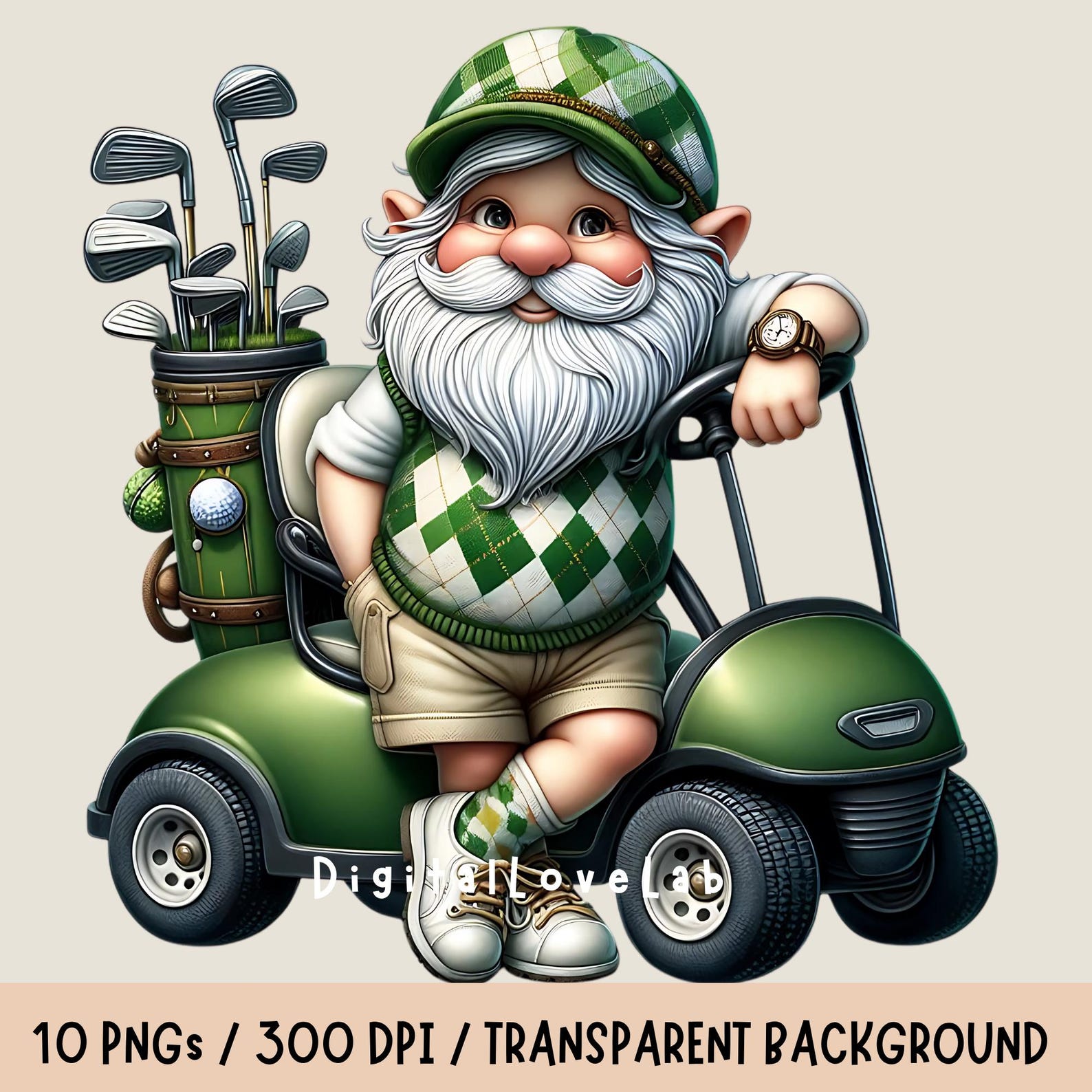Golfing Gnomes Clipart, Golf Gnomes Cliipart, Gnome PNG, Kids Gnome Art ...