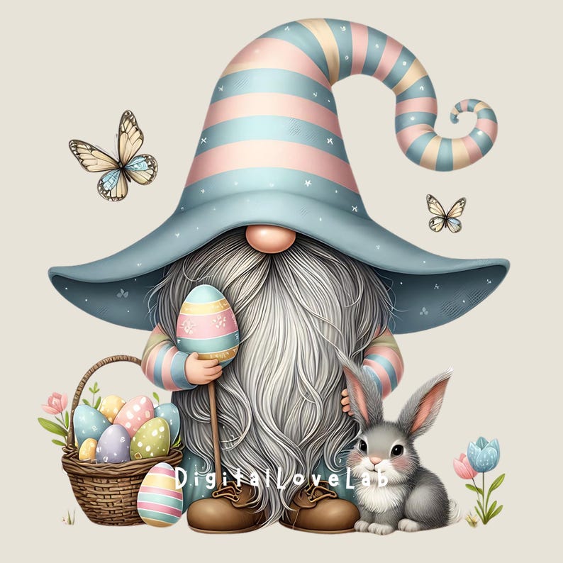 Easter Gnome Set of 10 PNG Clipart Easter Clipart Png, Clipart Easter ...