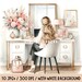 Watercolor Forget Me Not Flower Wreath Gnome Clipart Bundles, Gnome ...