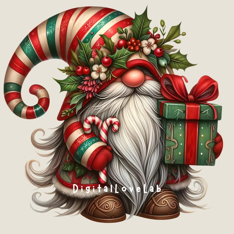Christmas Gnome Clipart, Set of 10 PNG Cliparts, Christmas Clipart ...