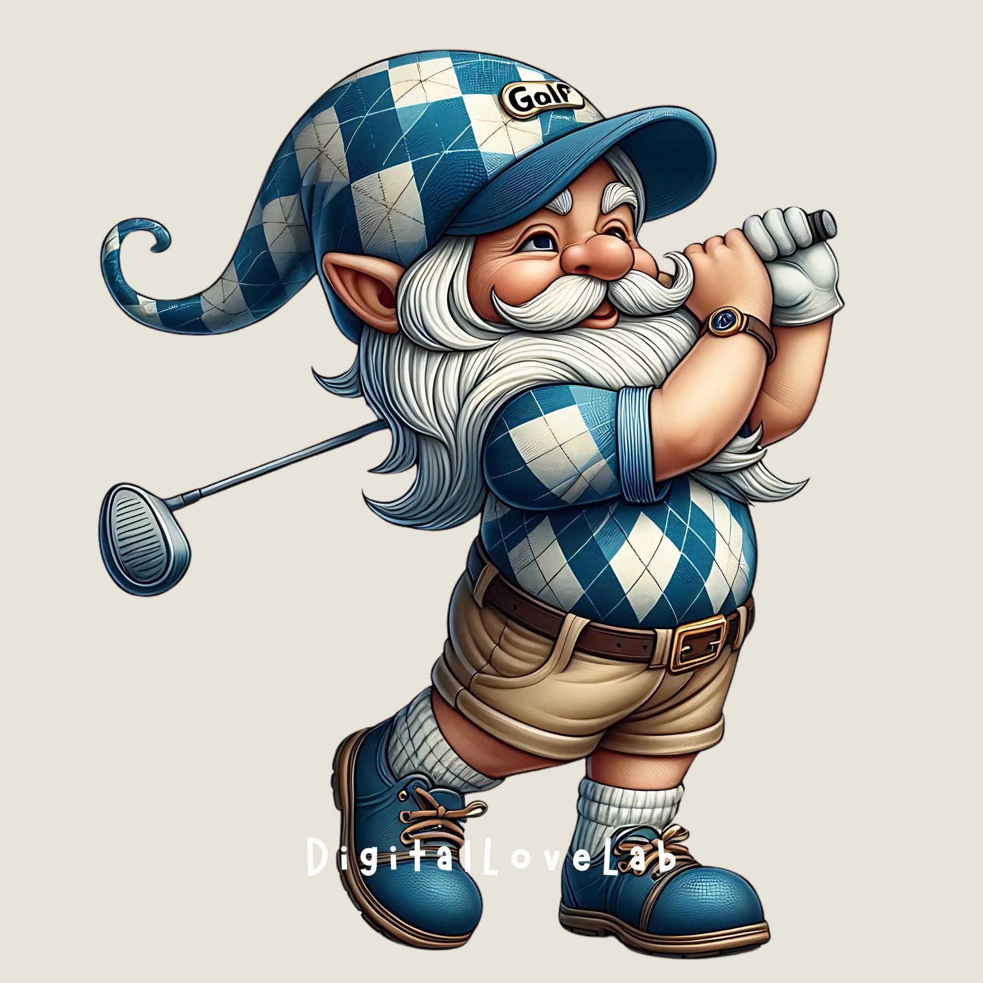 Golfing Gnomes Clipart, Golf Gnomes Cliipart, Gnome PNG, Kids Gnome Art ...