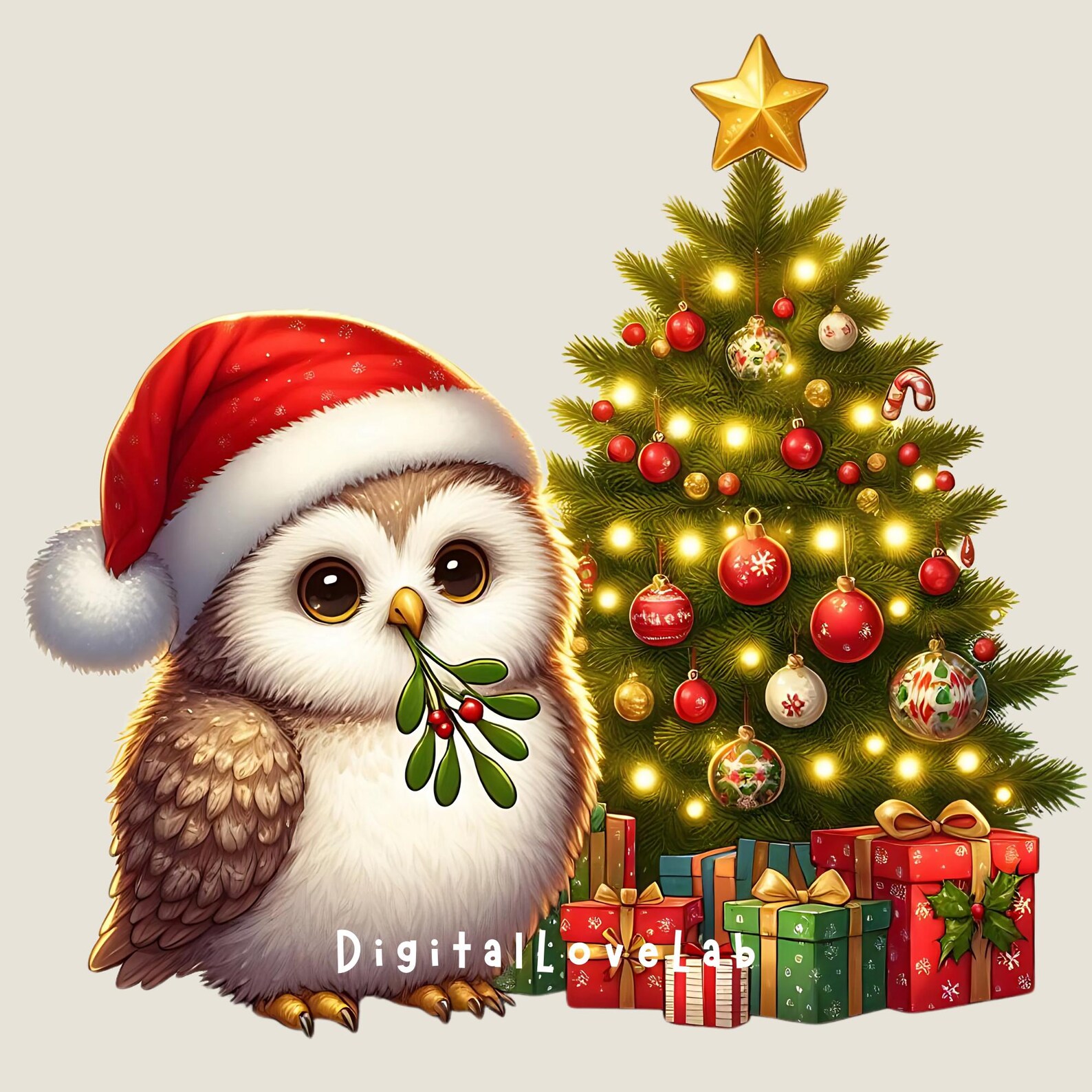 Christmas Owl Clipart PNG Set of 10 Christmas Art, Journaling ...