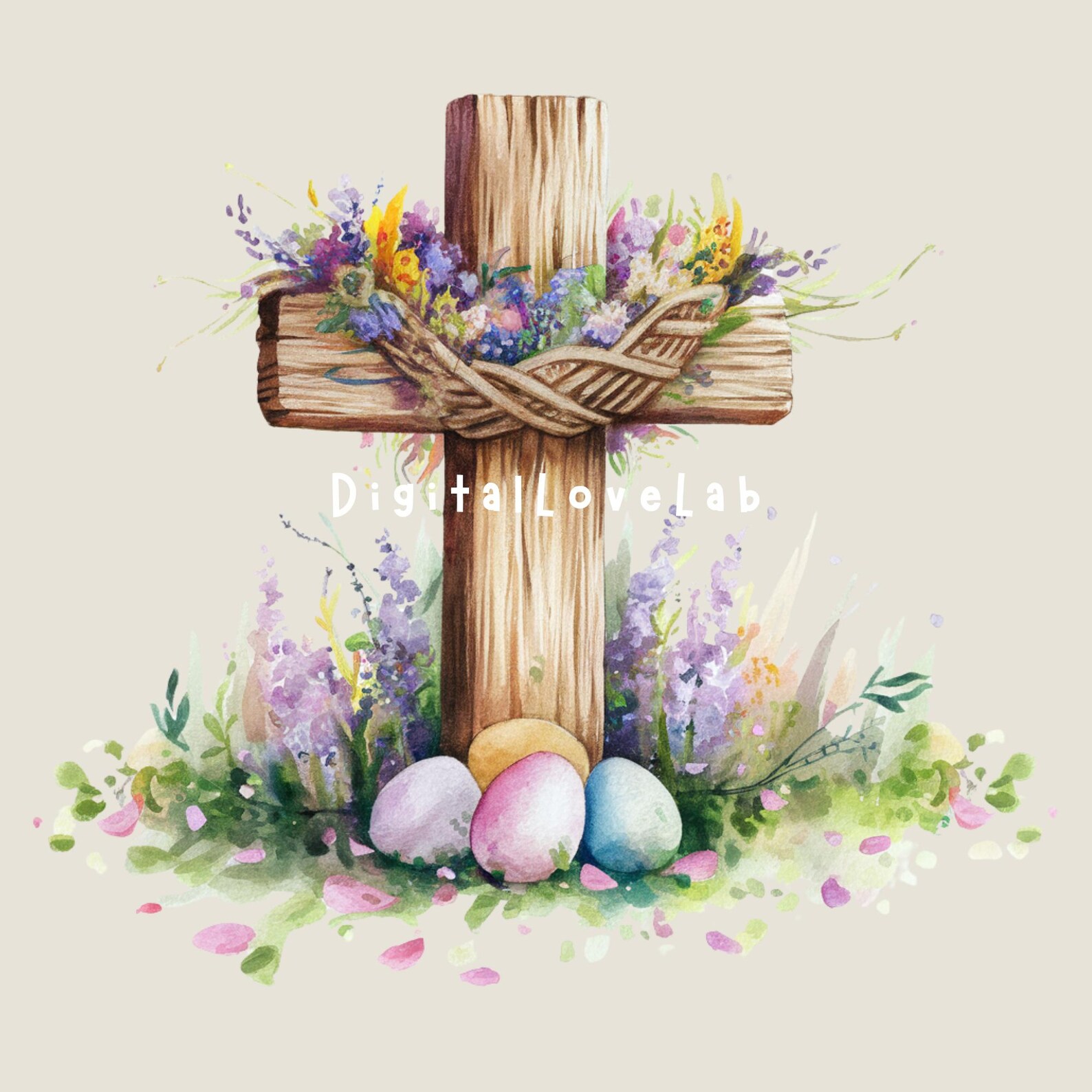 Easter Christian Cross Clipart Set of 10 PNG Easter Clipart, Easter ...