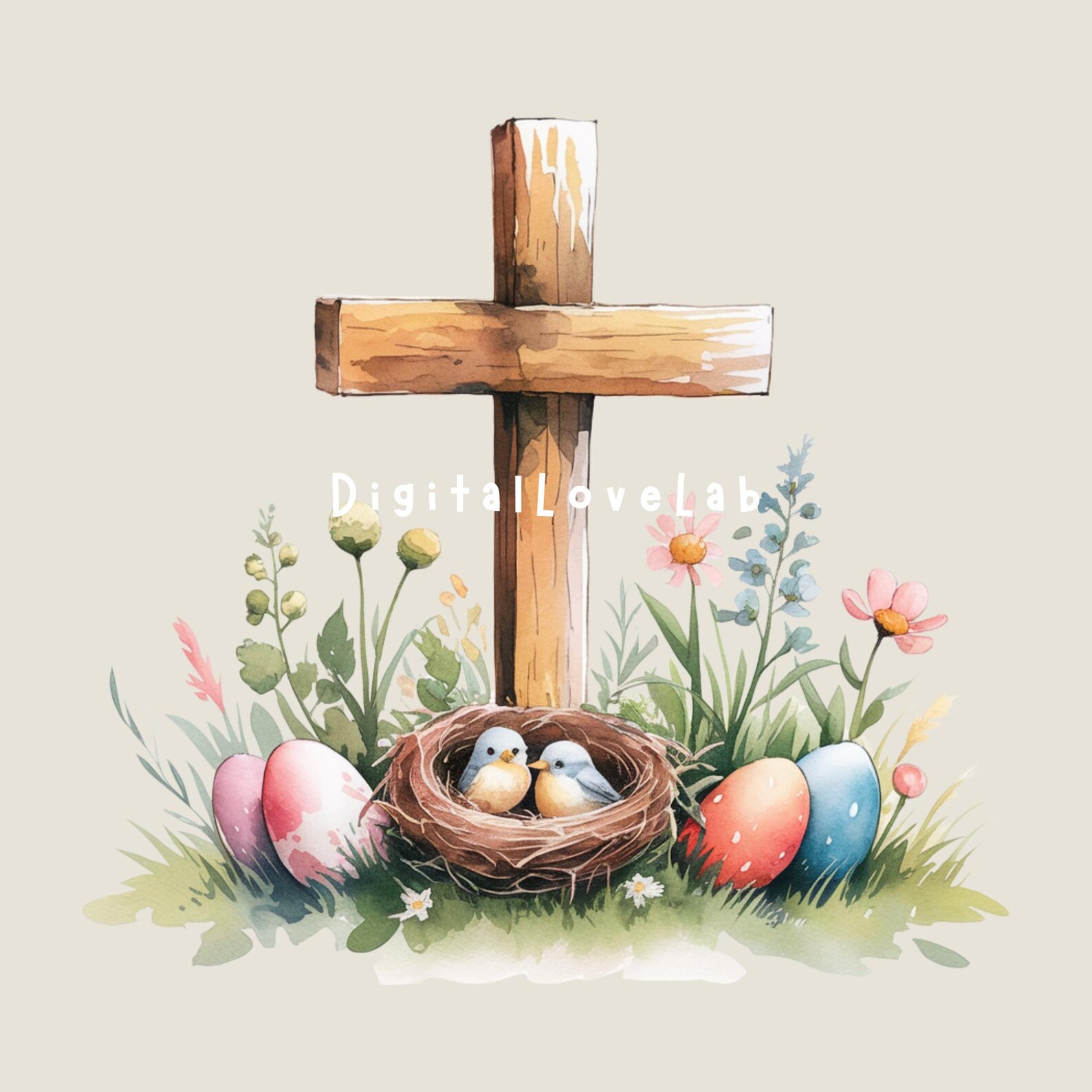 Easter Christian Cross Clipart Set of 10 PNG Easter Clipart, Easter ...