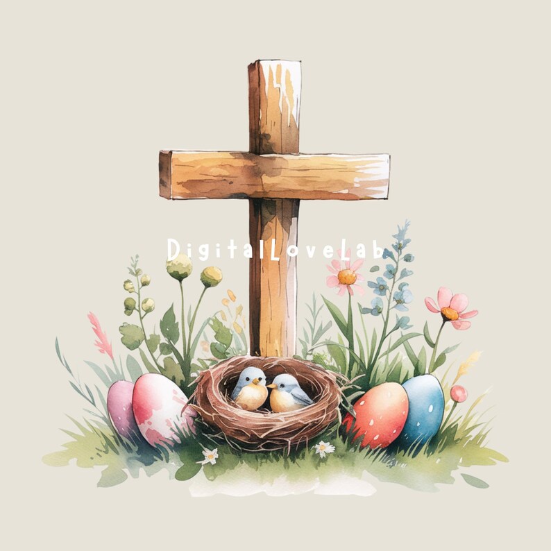 Easter Christian Cross Clipart Set of 10 PNG Easter Clipart, Easter ...
