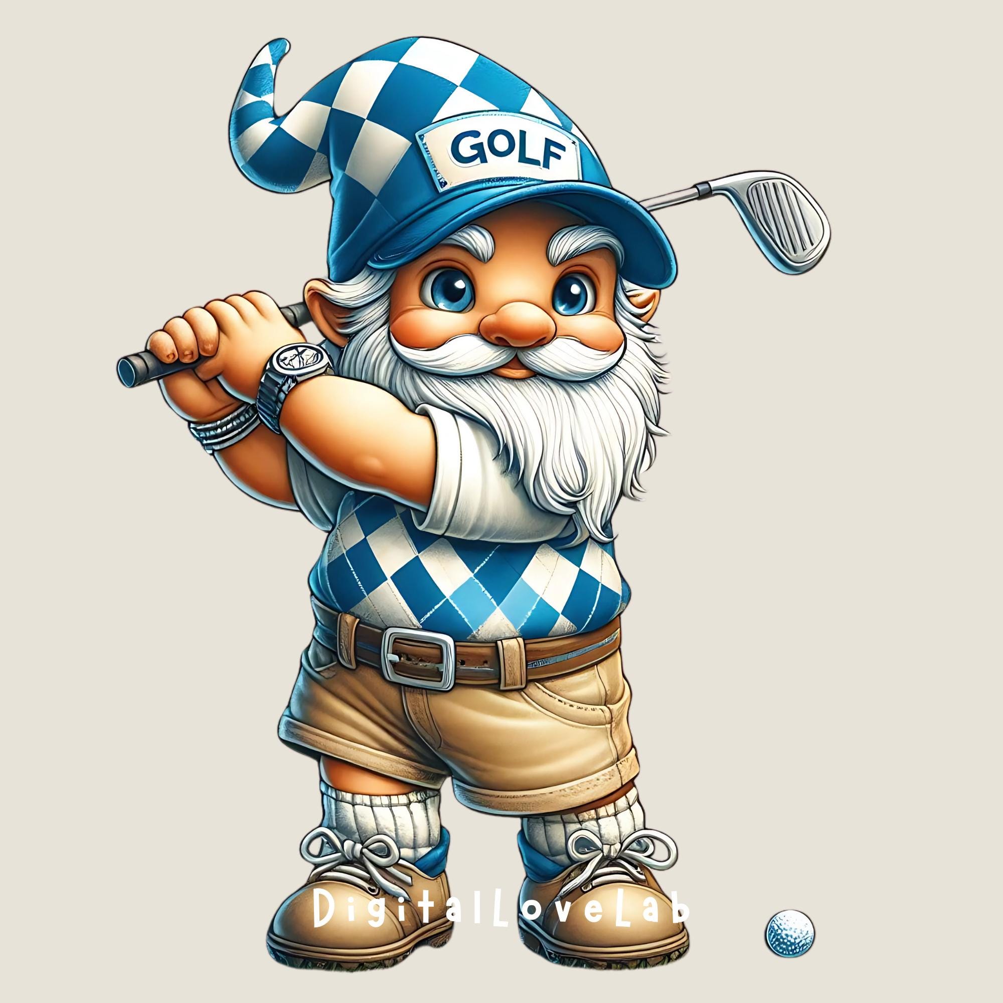 Golfing Gnomes Clipart, Golf Gnomes Cliipart, Gnome PNG, Kids Gnome Art ...