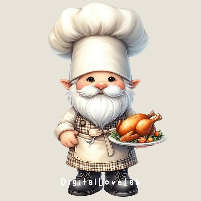 Watercolor Chef Gnomes, Cooking Gnomes Png, Cuisine Gnome, Cute Gnomes ...