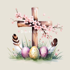 Easter Christian Cross Clipart Set of 10 PNG Easter Clipart, Easter ...