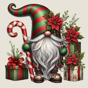 Christmas Gnome Clipart, Set of 10 PNG Cliparts, Christmas Clipart ...