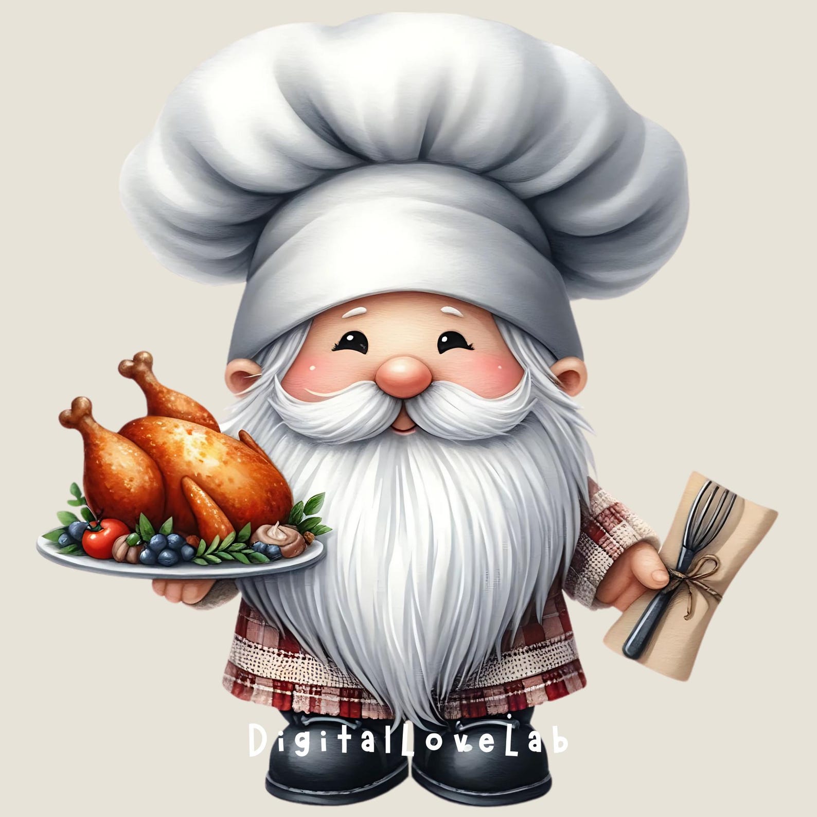 Watercolor Chef Gnomes, Cooking Gnomes Png, Cuisine Gnome, Cute Gnomes ...