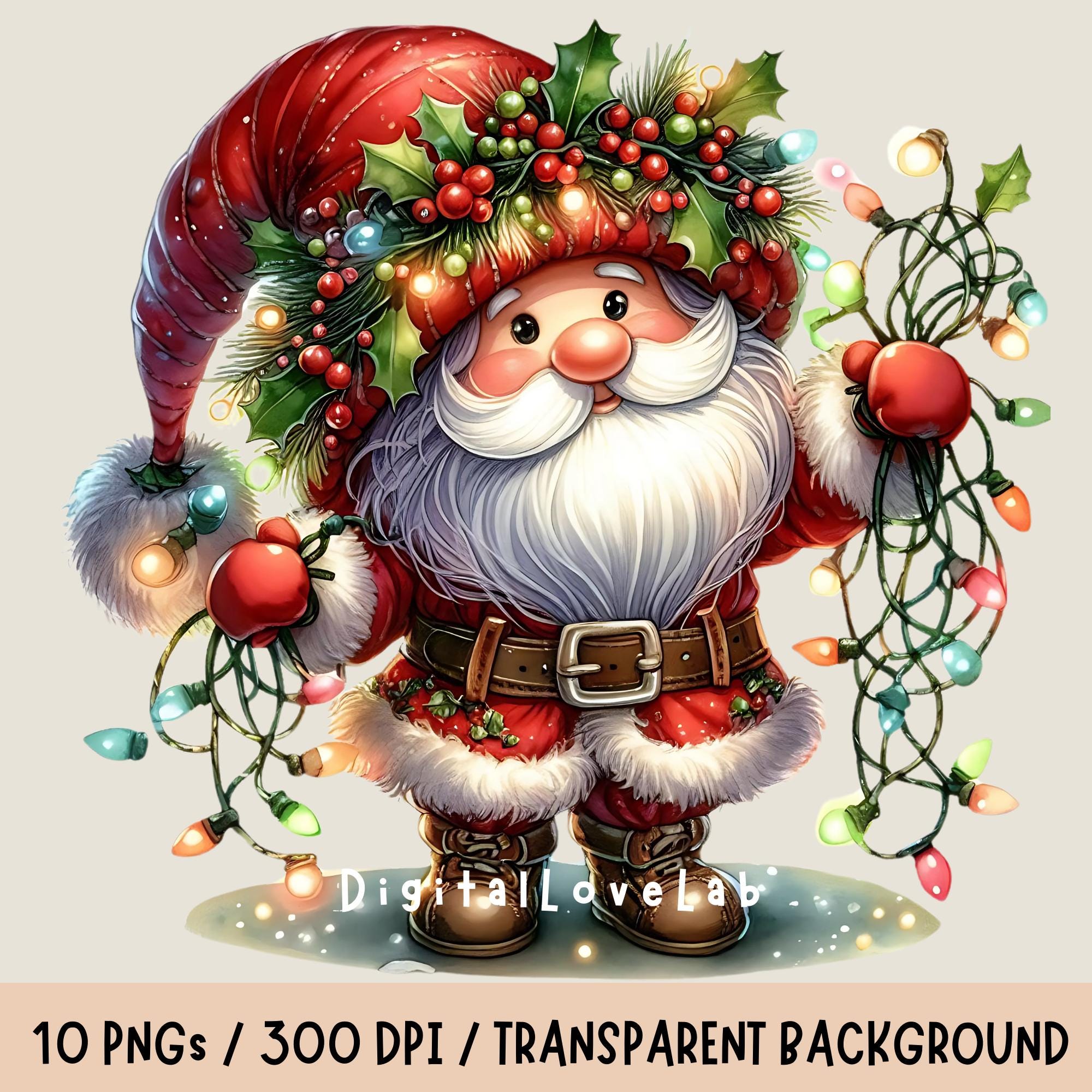 Christmas Gnome Clipart, Set of 10 PNG Cliparts, Christmas Clipart ...