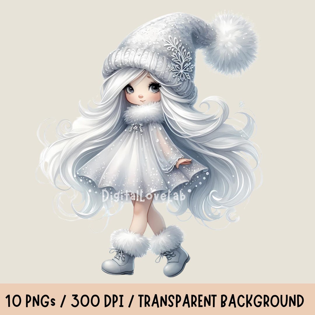 Frosty Gnome Clipart Set of 10 Clipart PNG Christmas Gnomes Clip Art ...