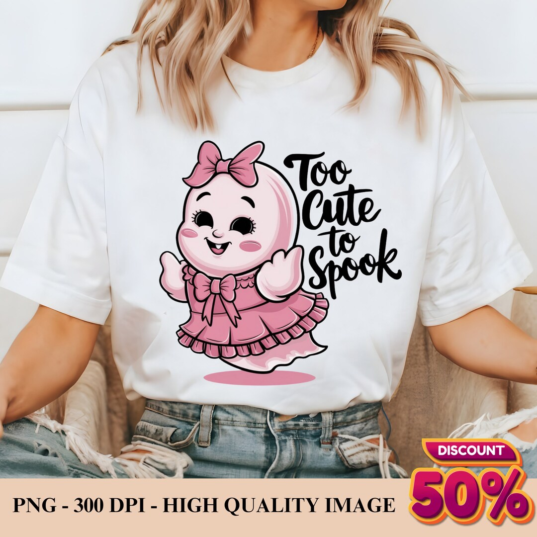 Too Cute to Spook Png, Png, Pink Ghost, Halloween Designs, Halloween ...