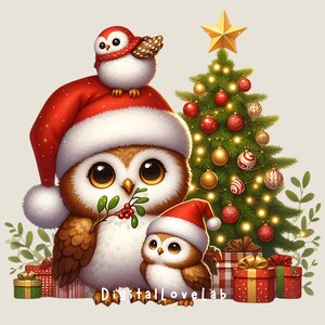 Christmas Owl Clipart PNG Set of 10 Christmas Art, Journaling ...